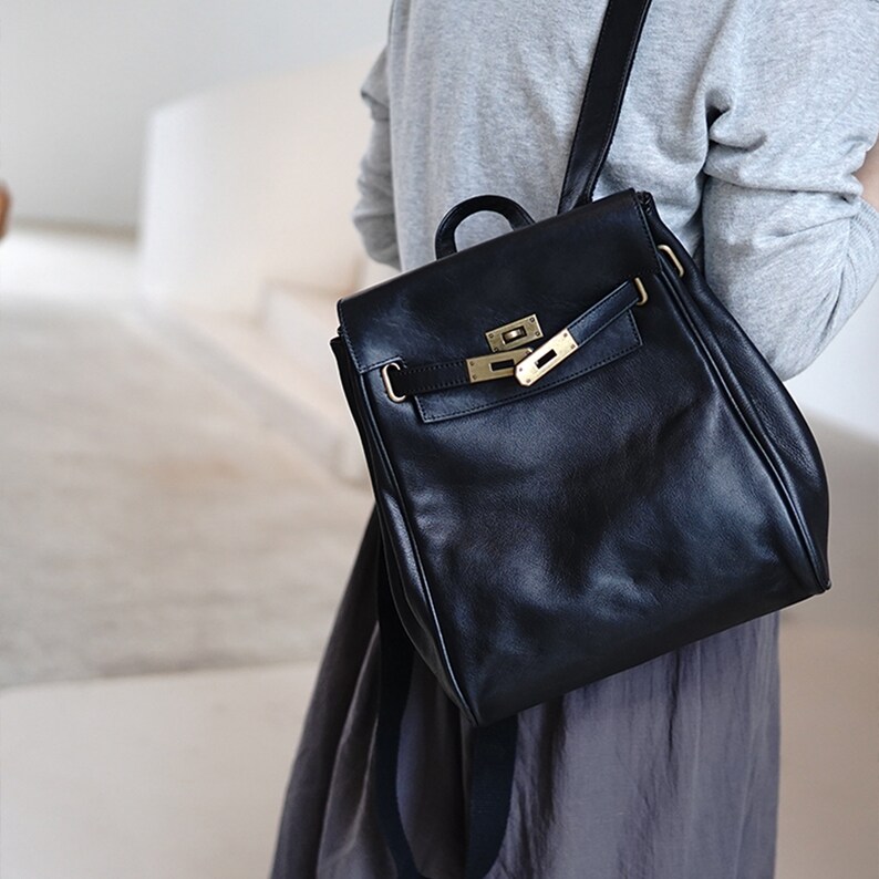 Women Leather Small Backpack/leather Backpack | Etsy