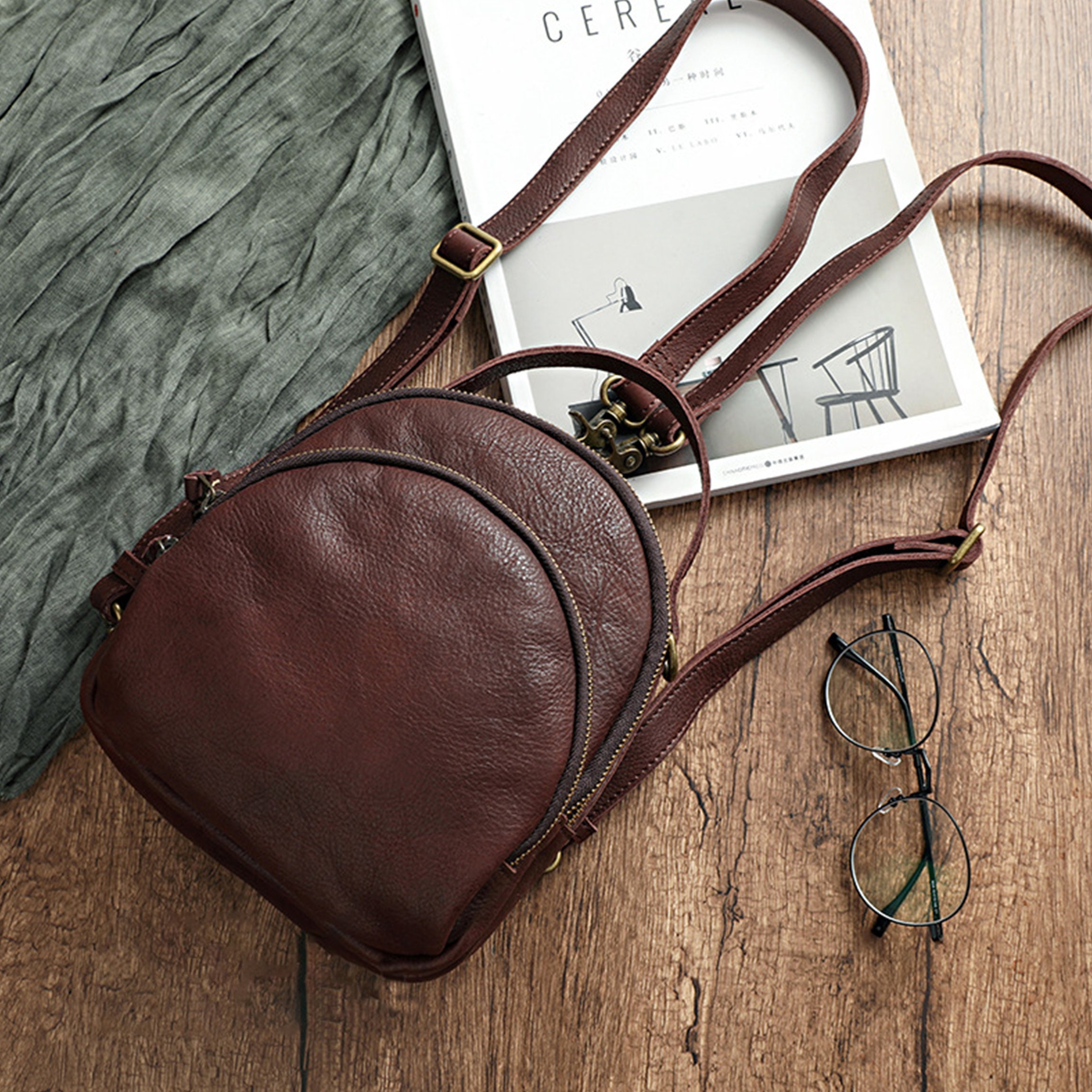 Dark Brown Leather Small Backpack/soft Leather Backpack - Etsy