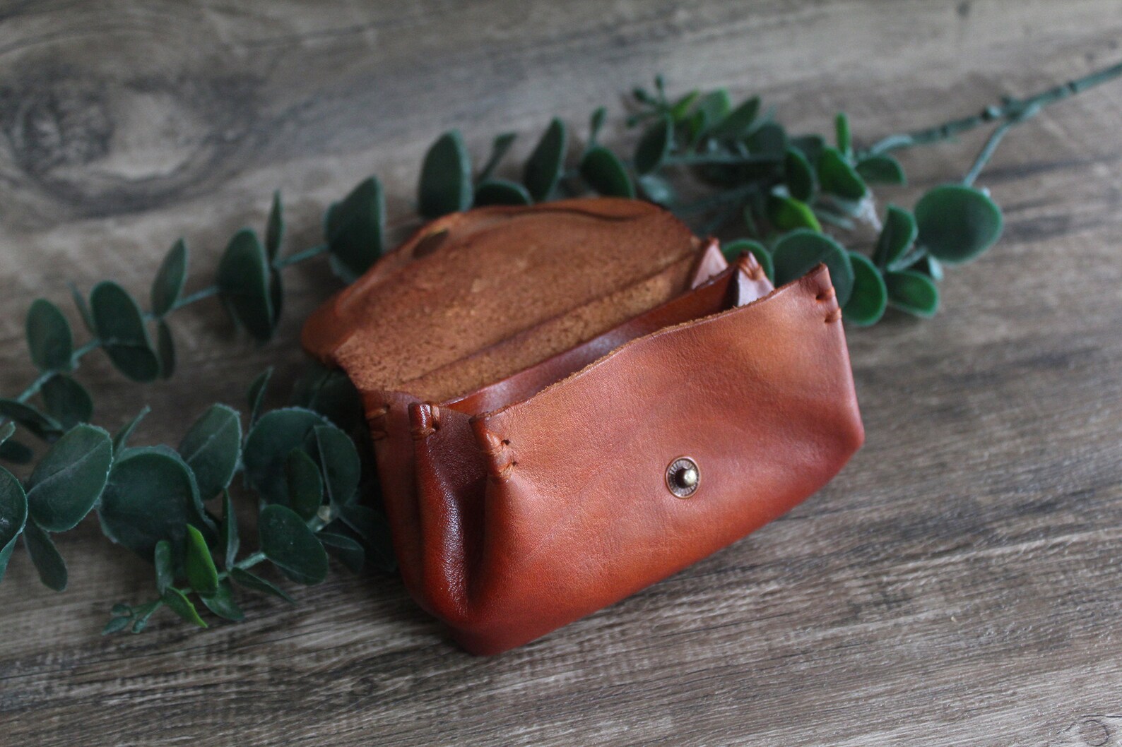 Yellow Brown Leather Coin Purse Personalized Change Purse Gift - Etsy