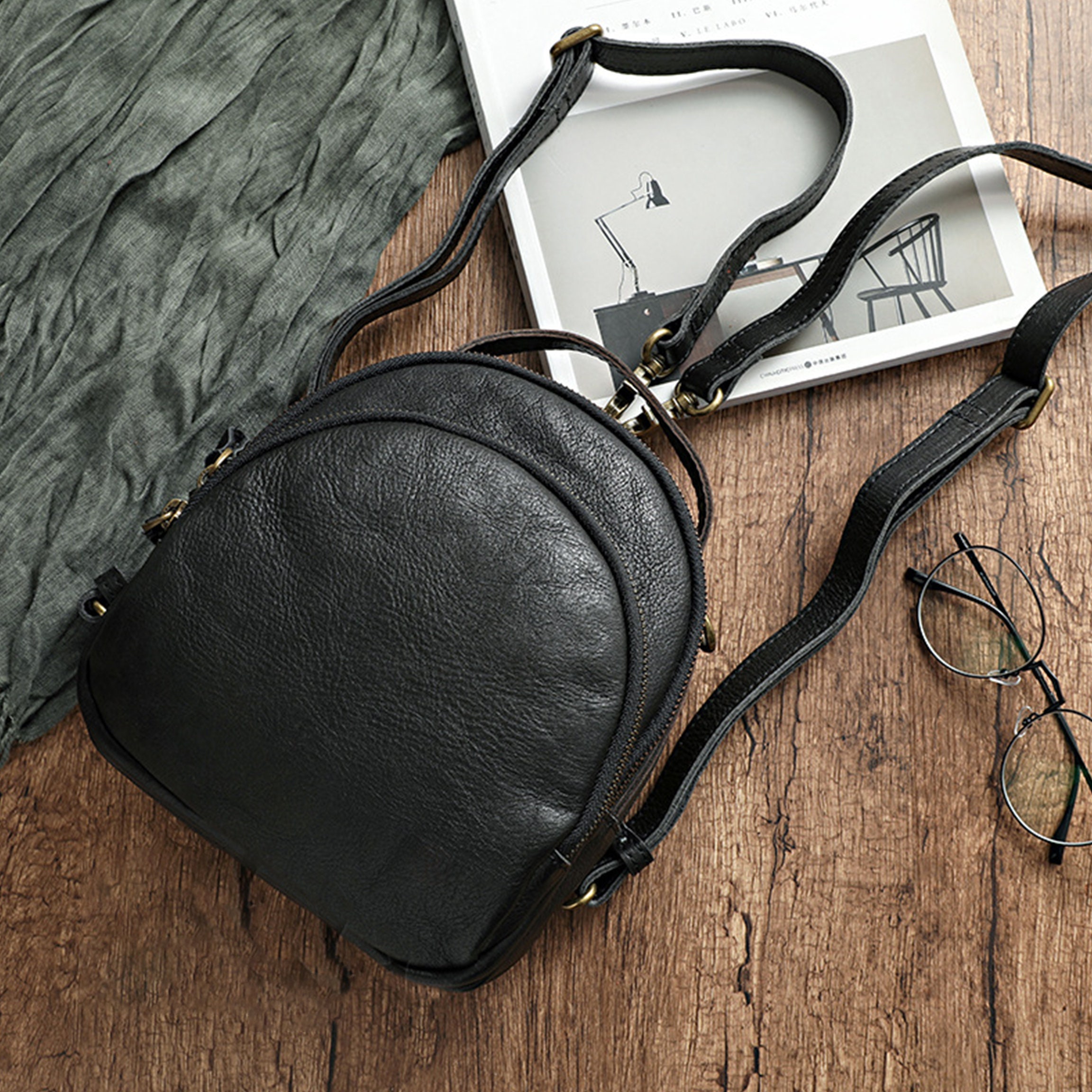 Dark Brown Leather Small Backpack/soft Leather Backpack - Etsy