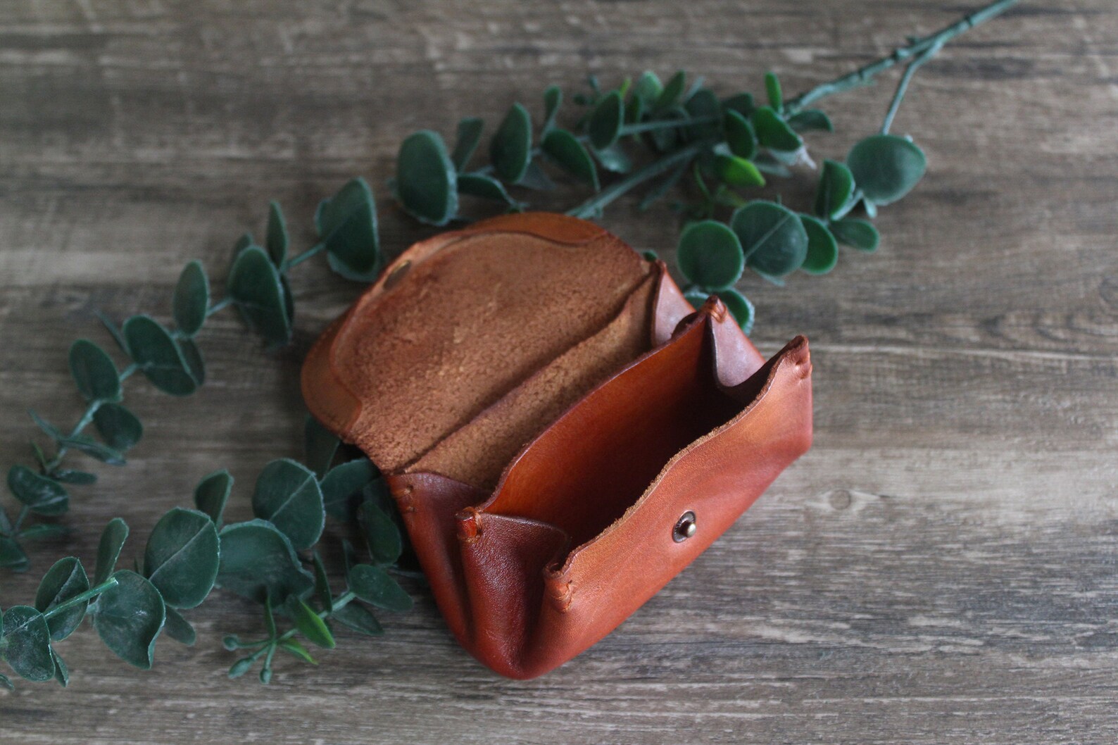 Yellow Brown Leather Coin Purse Personalized Change Purse Gift - Etsy