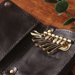 Black Leather Key Wallet for Men Key Holder Key Case Vintage - Etsy