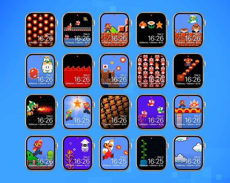 Super Mario Bros. Custom Apple Watch Wallpapers I Retro Game - Etsy UK