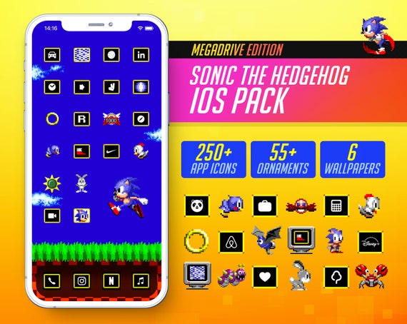 Sonic the Hedgehog Custom Ios Theme Pack Retro Game Theme - Etsy