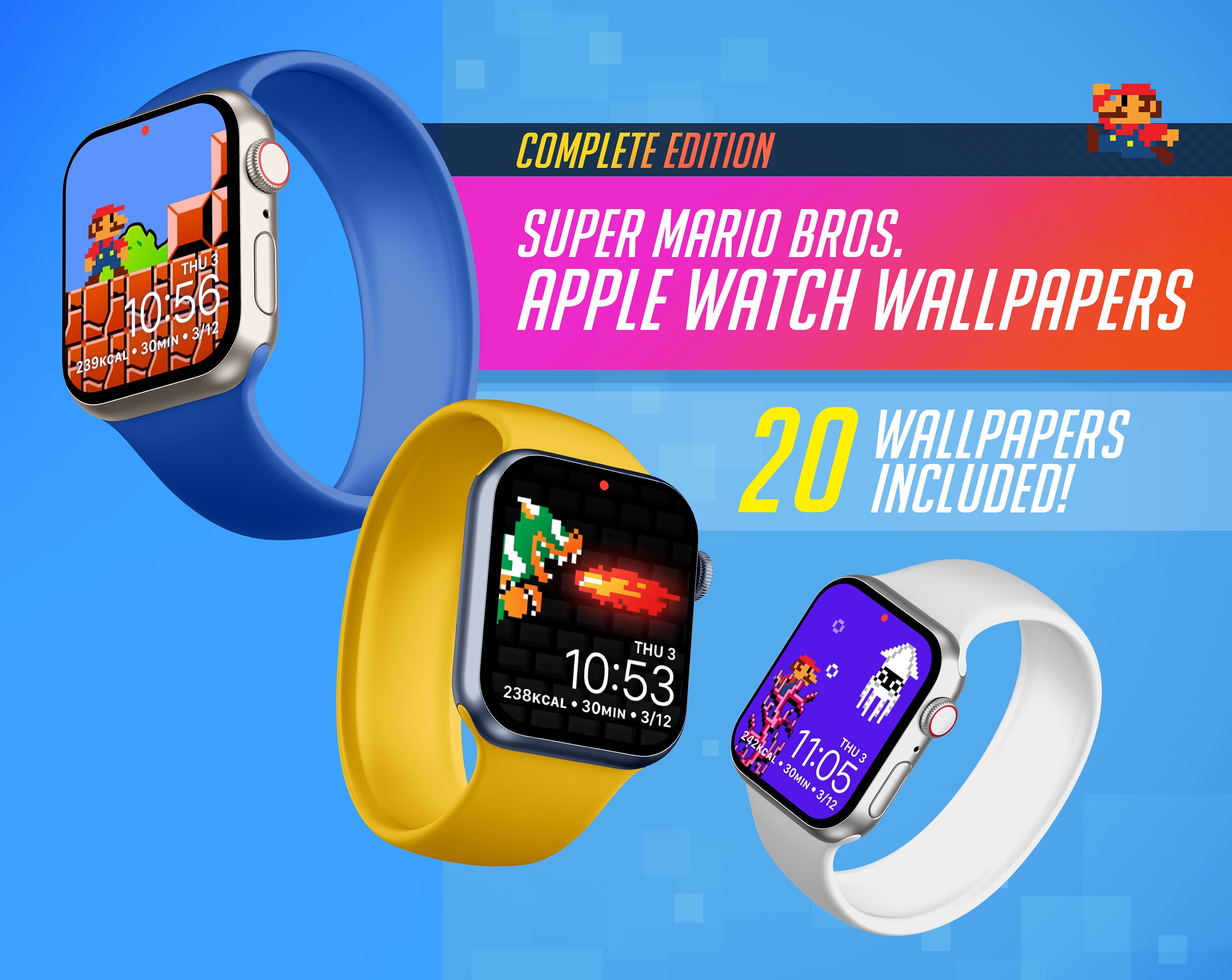 Super Mario Bros. Custom Apple Watch Wallpapers I Retro Game - Etsy UK