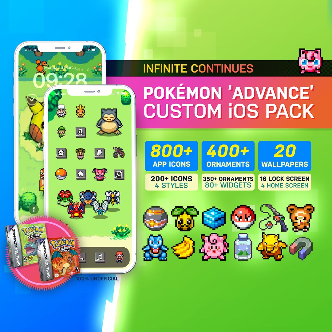 Pokemon Advance Custom Ios Theme Pack | Firered | Leafgreen | Retro ...
