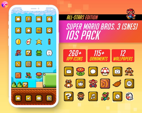 Super Mario Bros. 3 All-stars Edition Custom Ios Theme - Etsy