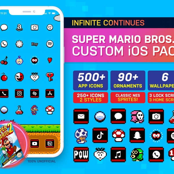 Super Mario iPhone Wallpaper - Etsy