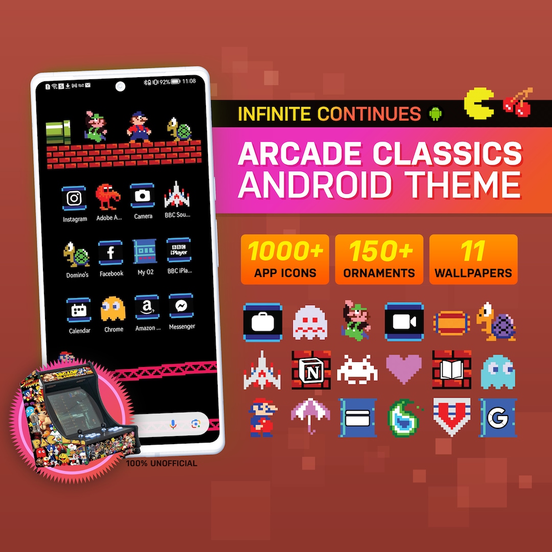 Arcade Classics Android Theme Pack | Classic Game Theme | Custom App ...