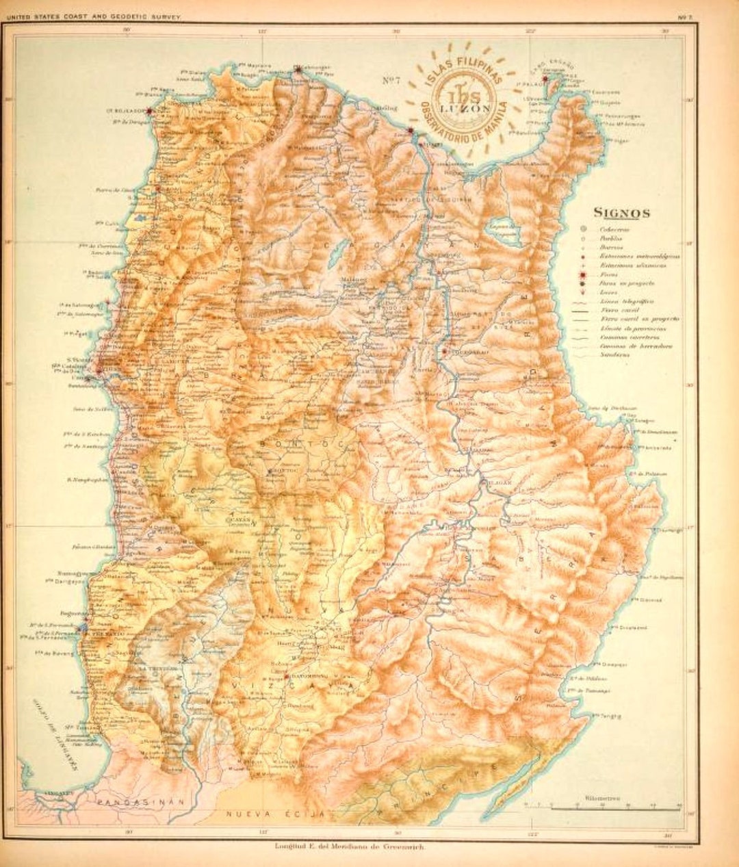 Philippine Islands LUZON CAGAYAN BONTOC Union 1899 Original Antique Map ...