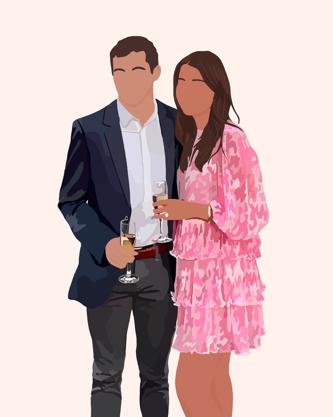 Custom Digital Art Illustration Simple Minimal Personalized - Etsy