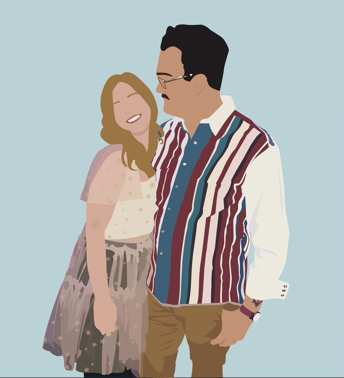 Custom Digital Art Illustration Simple Minimal Personalized | Etsy