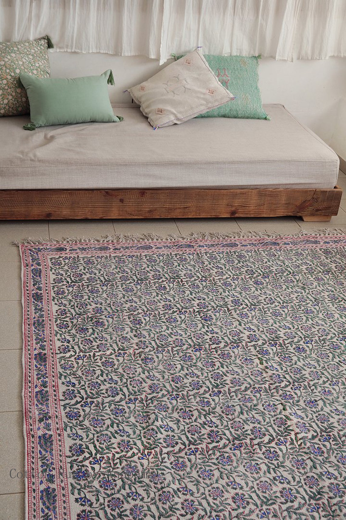 Area rug 5x8 feet size cotton rug office rug floor rug | Etsy