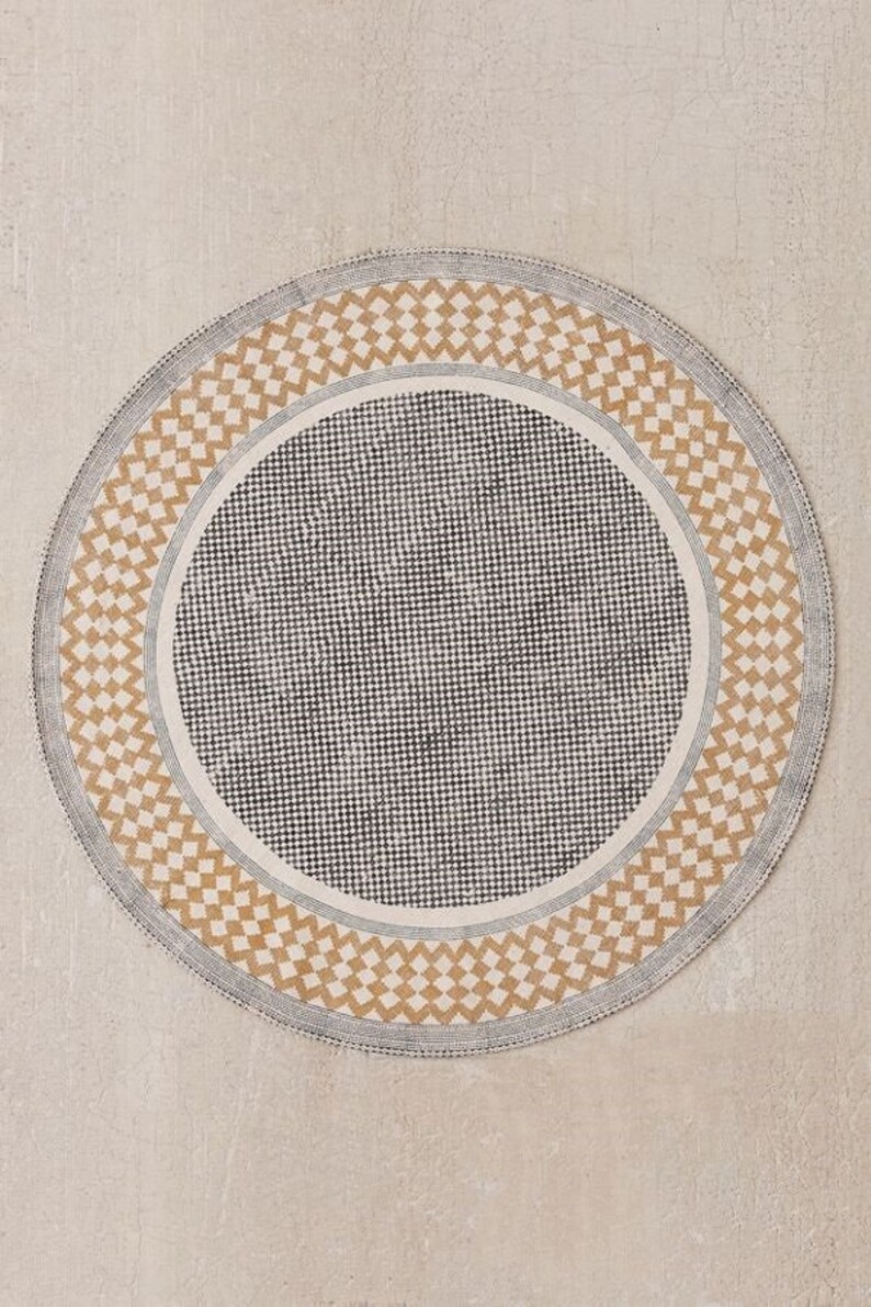 Round Rug 4x4 Feet Size, Cotton Rug, Office Rug, Floor Rug, Kitchen Rug ...