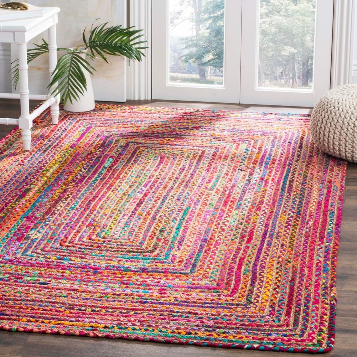 Area Rug 3x5 Feet Size Kilim Rug Office Rug Jute Rug Floor Etsy