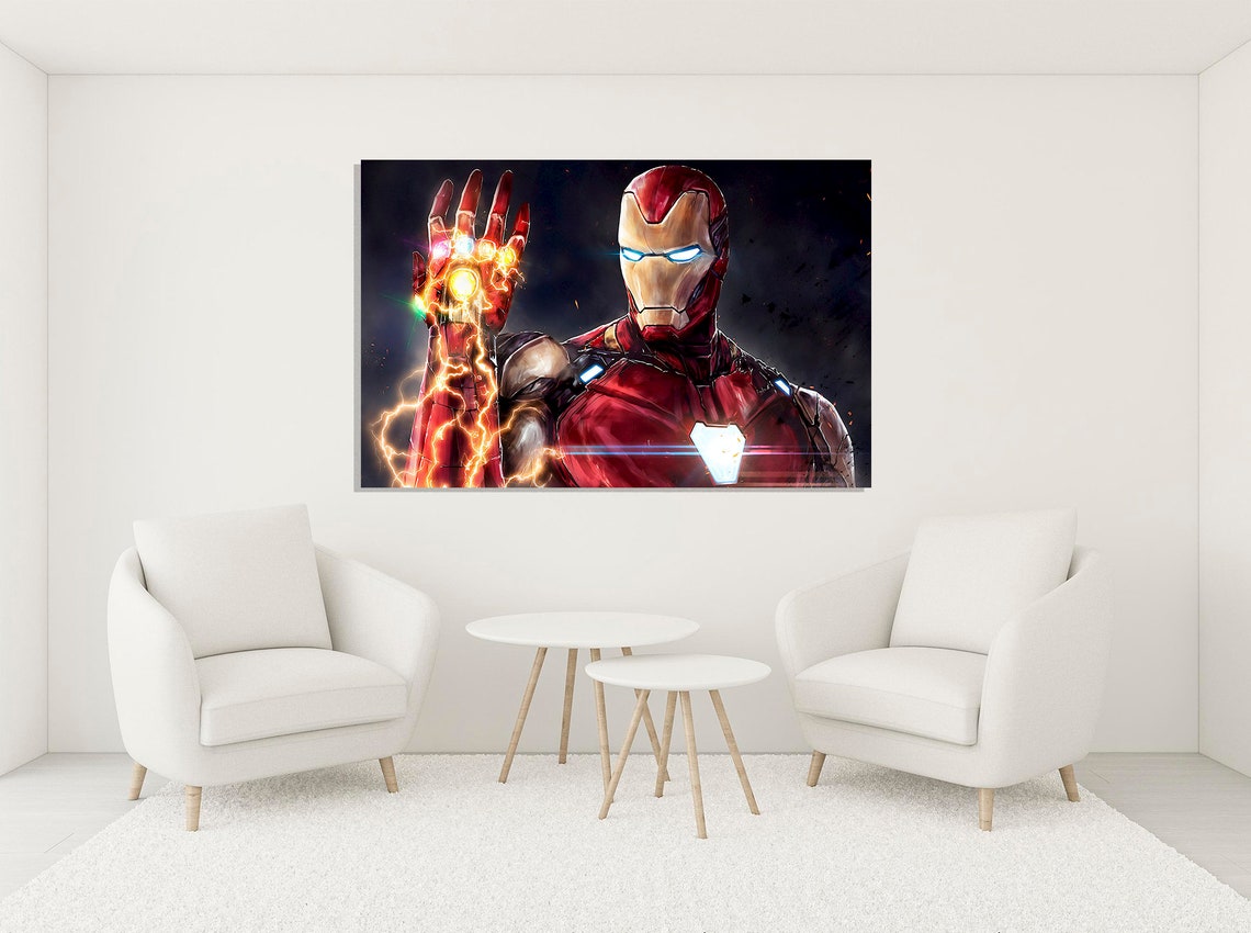 Iron Man Wall Art Avengers Wall Decor Iron Man Glass Print - Etsy