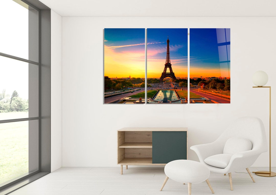 Eiffel Tower City Landscape Wall Art, Paris Travel Canvas Print, French ...