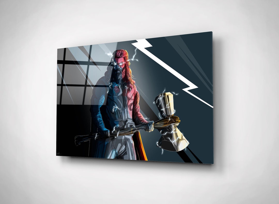 Thor From Avengers Endgame Wall Art, Movie Painting, Glass Decor ...