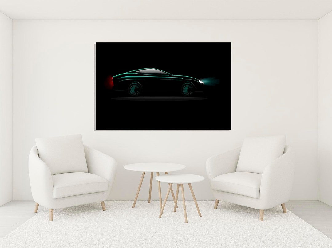 Car 3 Piece Wall Art Set, Glass Garage Decor, Auto Painting, Automotive ...