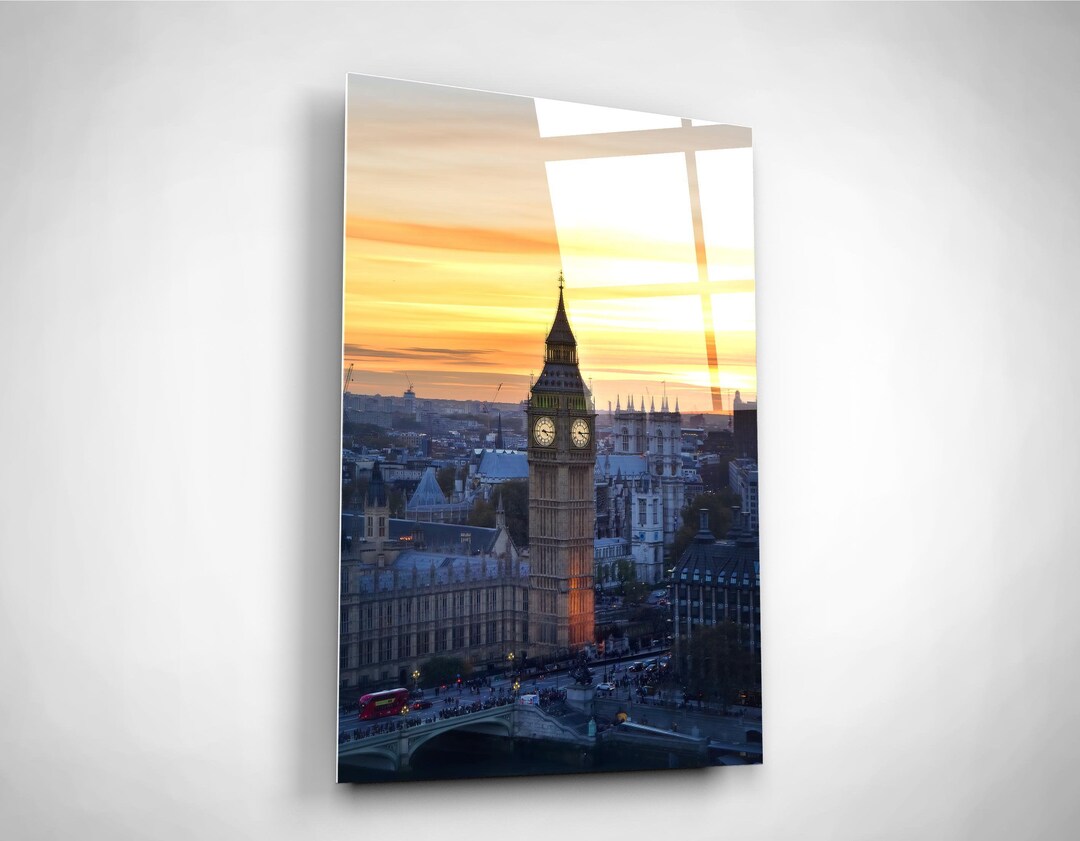 Big Ben Photo, London Scene, Glass Wall Art, United Kingdom Decor ...