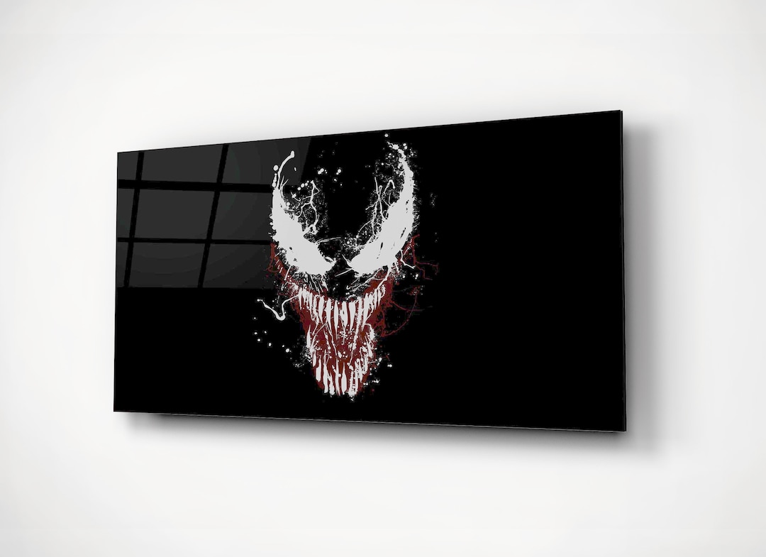 Venom Wall Art, Panoramic Paint Splash Painting, Marvels Comics Decor ...