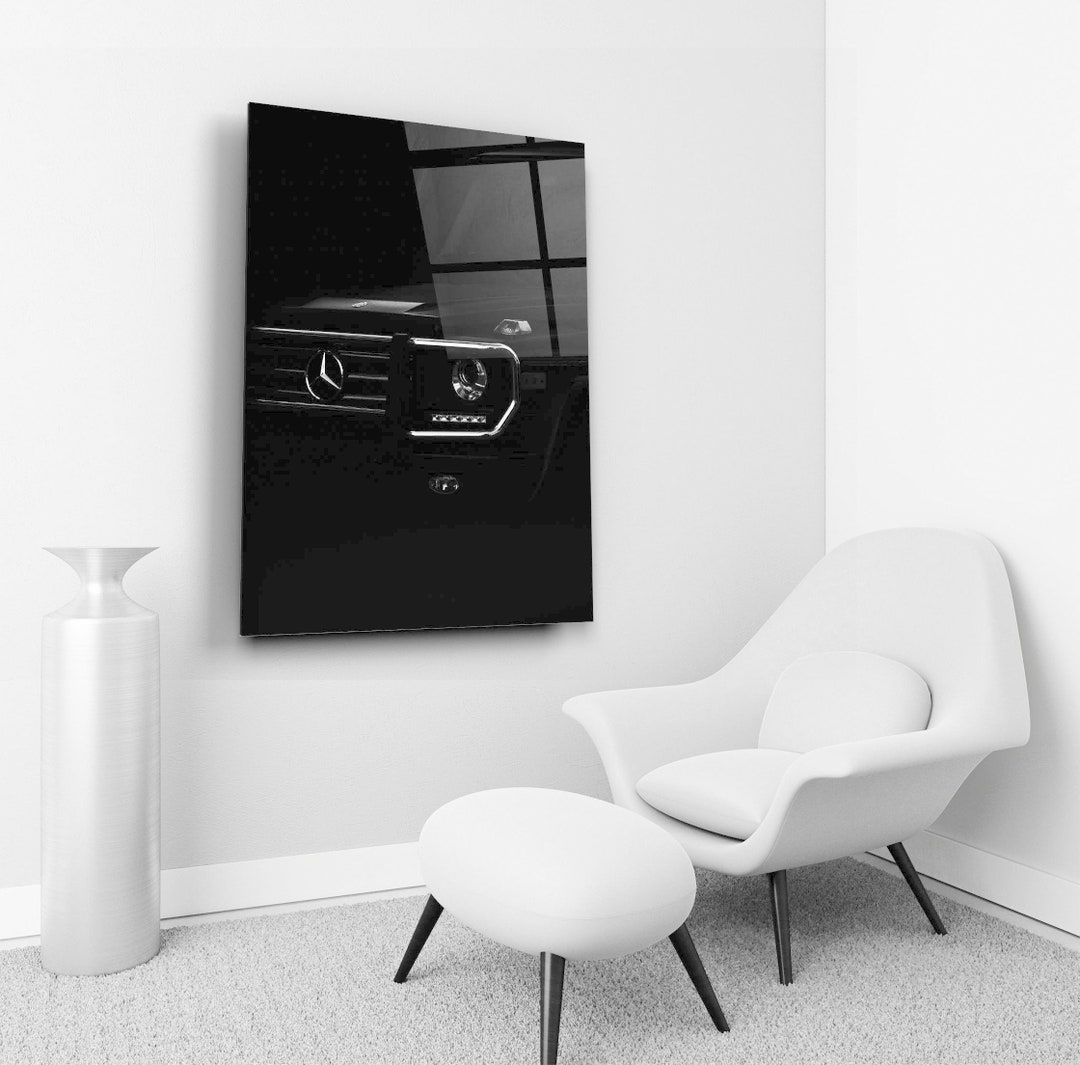 Black Car Wall Art, Automotive Man Cave Decor, Glass Garage Decor, Auto ...
