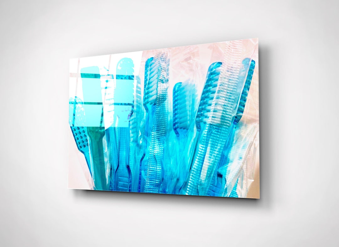 Dental Hygiene Wall Decor, Dentist Gifts, Toothbrush Print, Glass ...