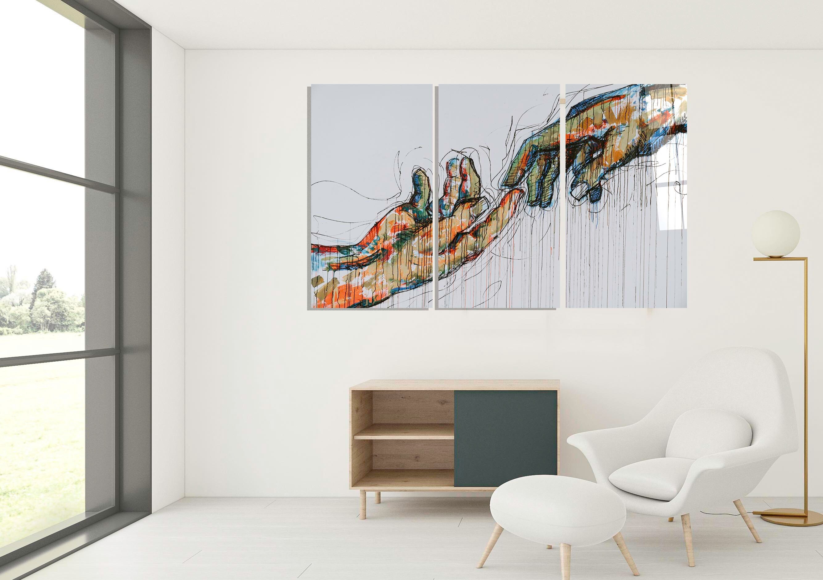 Creation of Adam Print Abstract Glass Wall Art Abstract One - Etsy