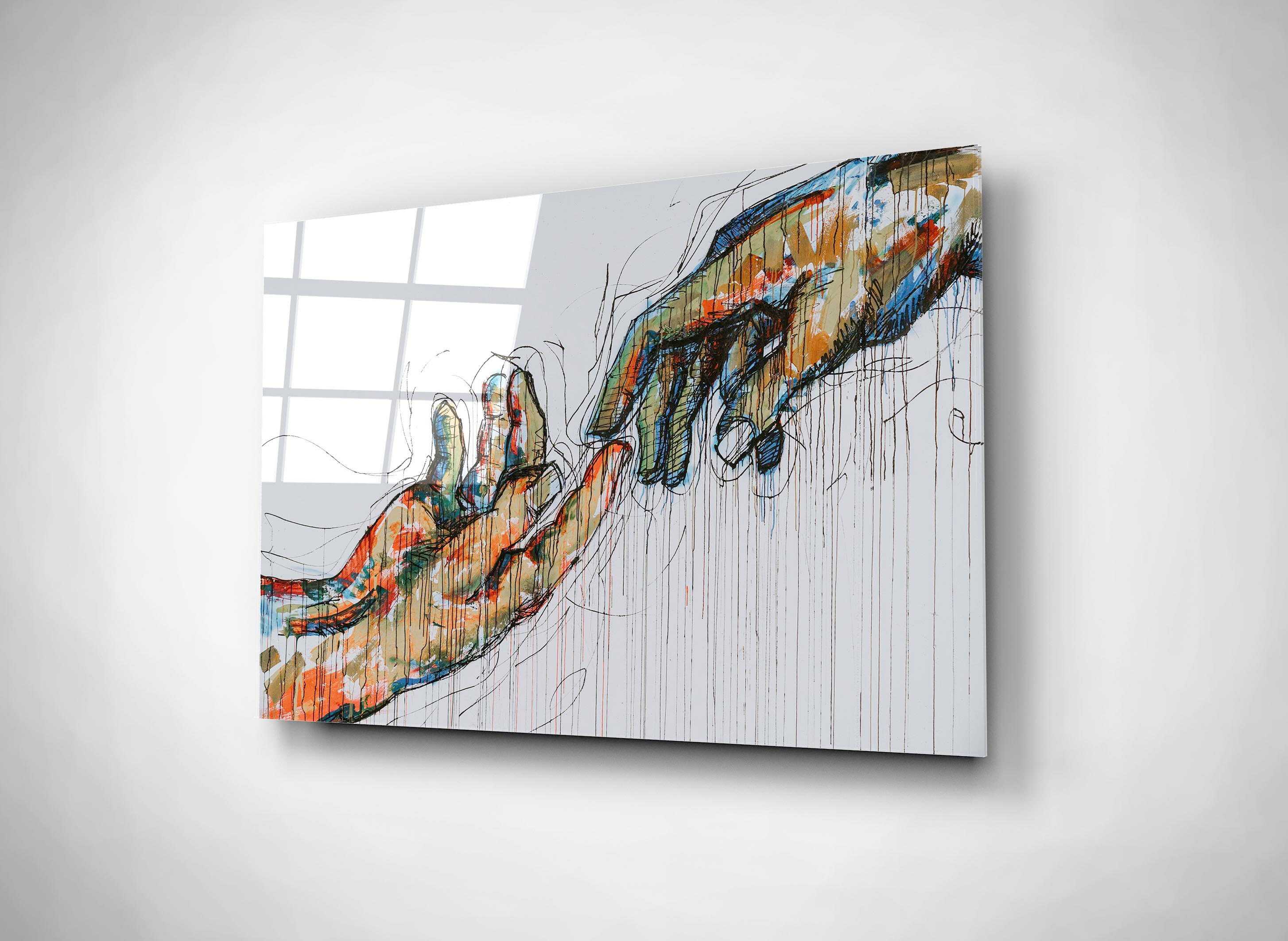 Creation of Adam Print Abstract Glass Wall Art Abstract One - Etsy