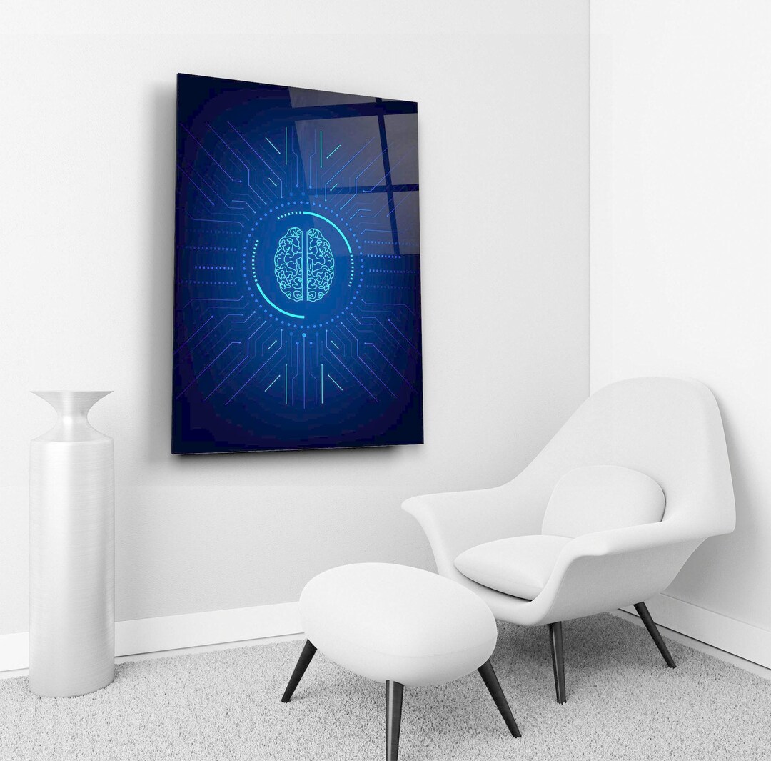 Concept of Artificial Intelligence Wall Art, Glass Office Decor ...