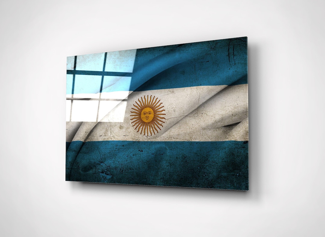 Argentinian Flag, Distressed Wall Art, National Argentina Flag Glass ...