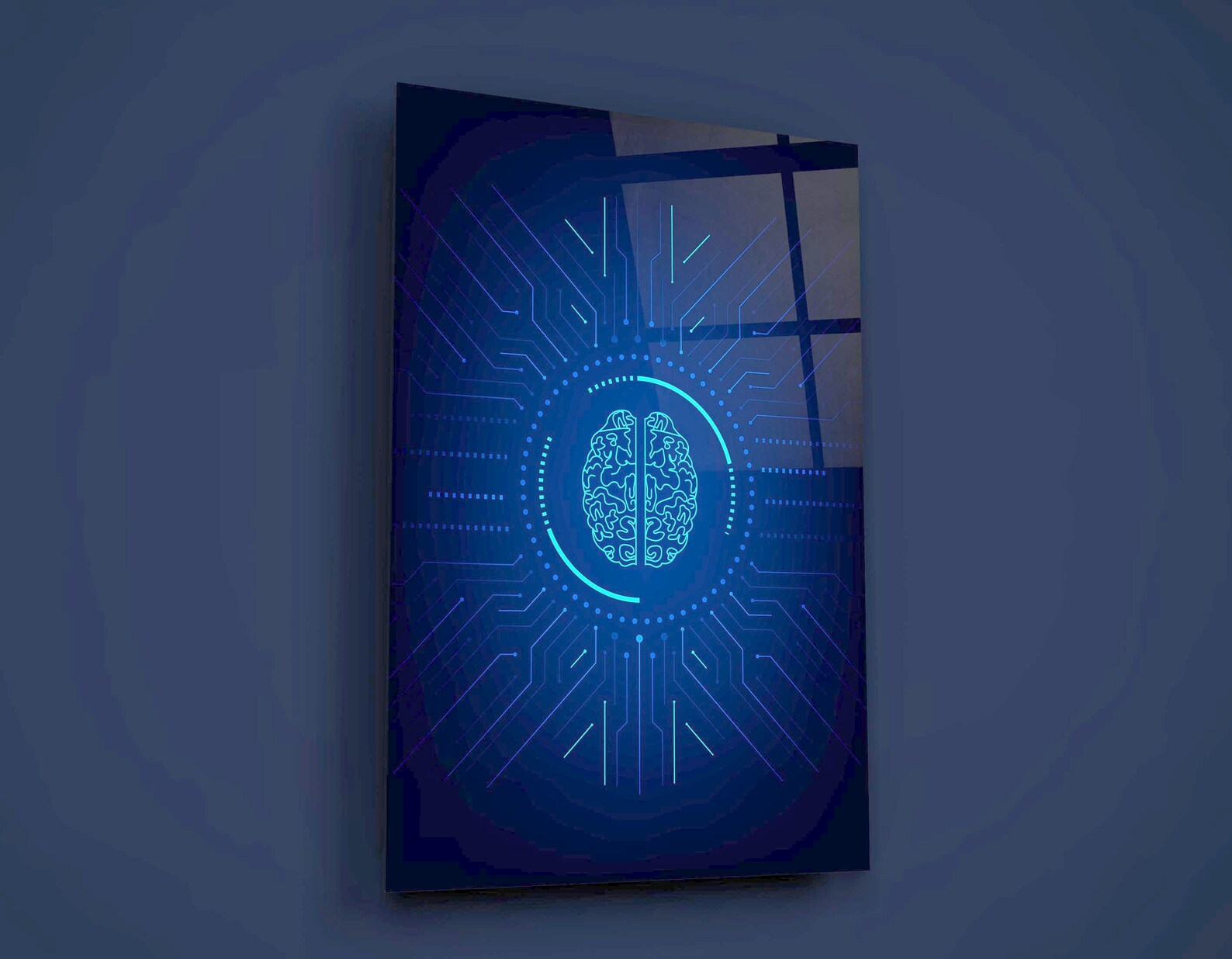Concept of Artificial Intelligence Wall Art Glass Office - Etsy