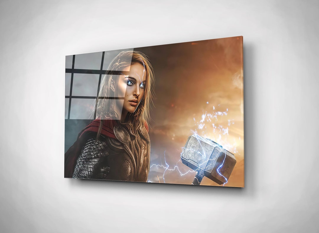 Female Thor Wall Art, Movie Glass Painting, Keira Knightley Portrait ...