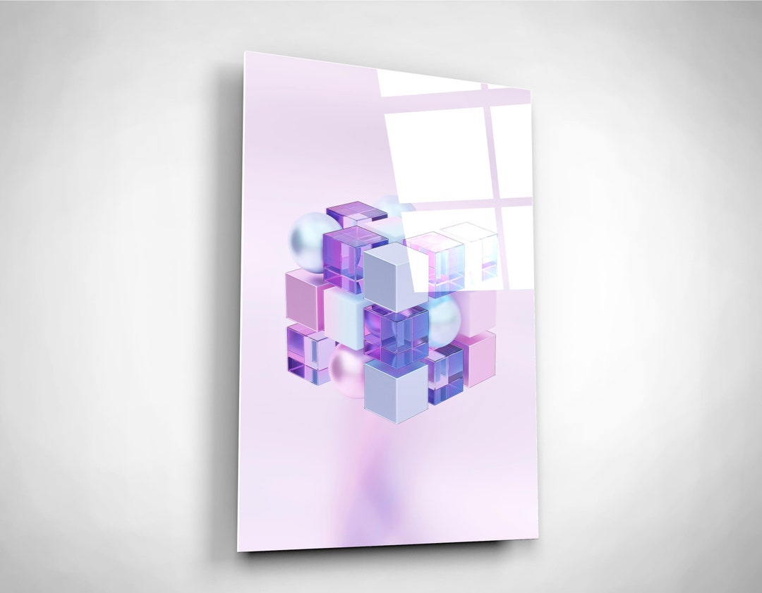 Pastel Cube Geometric Shapes Decor Textured 3d Wall Art - Etsy