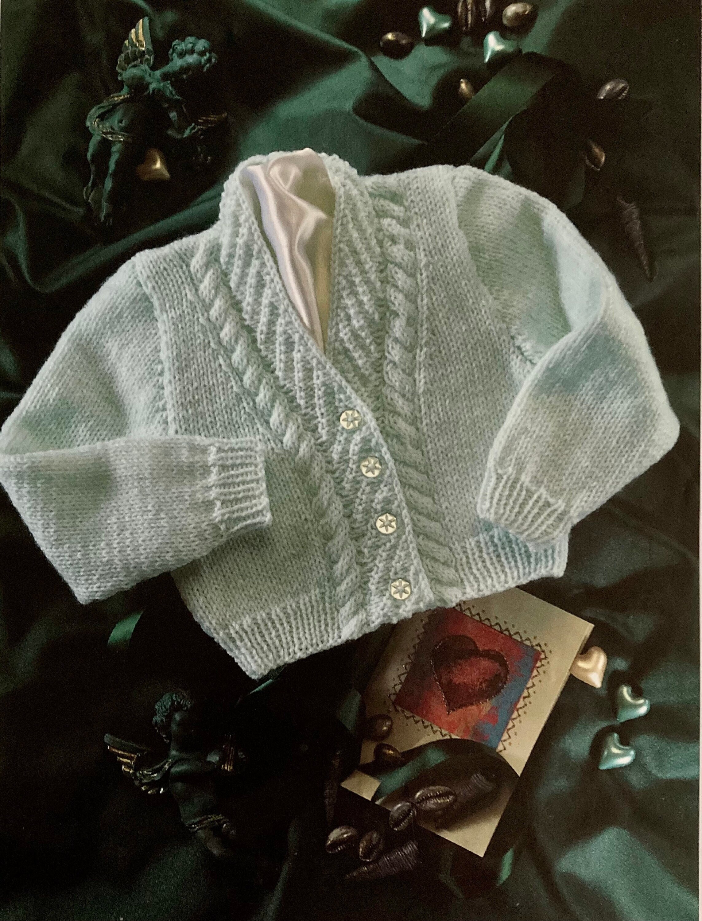 Baby Cardigan Including Premature Sizes 12-22inch to Knit Using Double ...