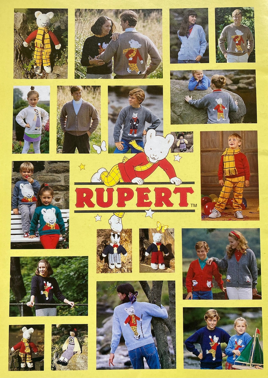 Vintage Rupert Bear Knitting Pattern Book: Sweaters, Toys (22-46 Inch ...