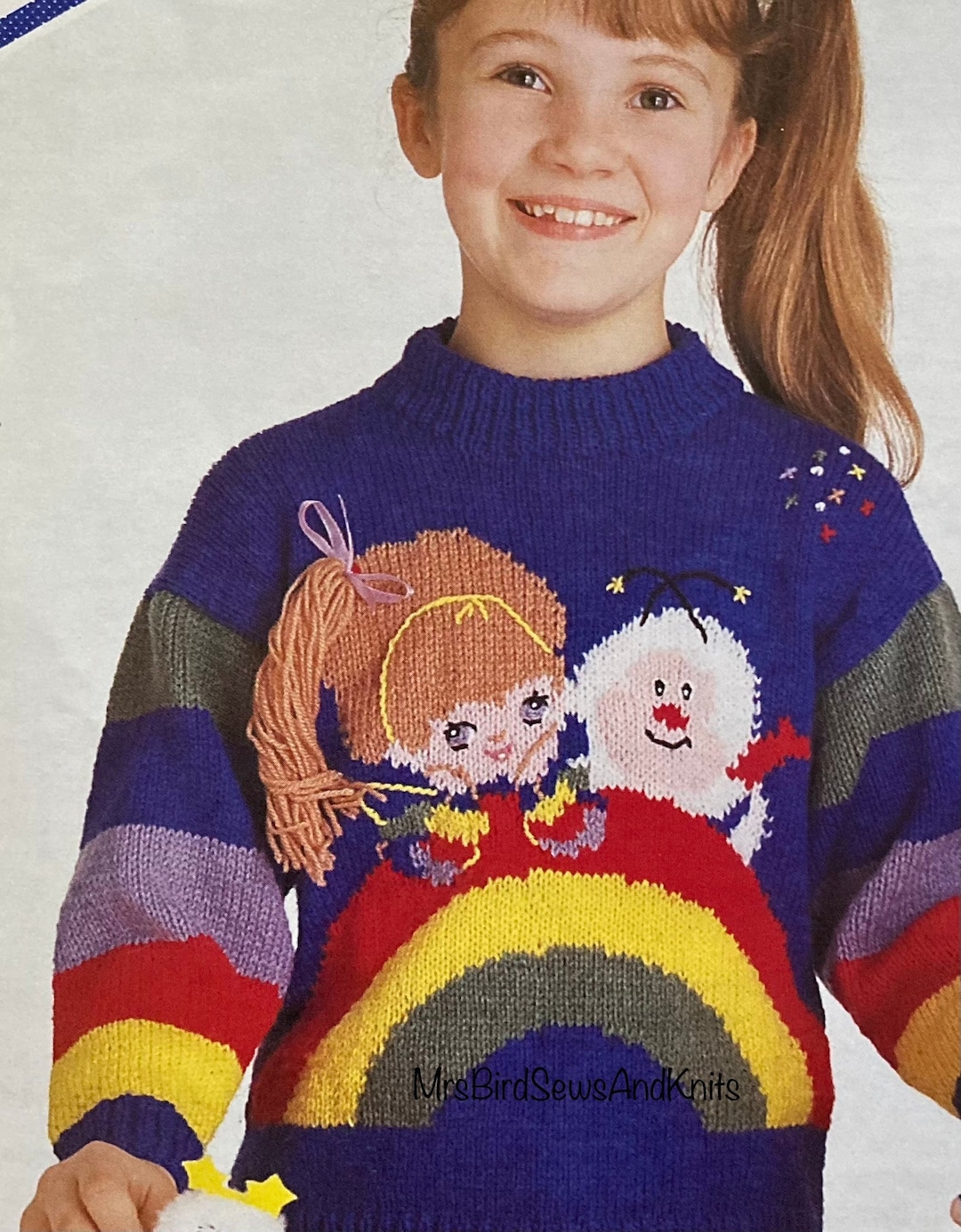 Rainbow Brite Knitting Pattern: Vintage 1980s Child's Jumper (digital ...