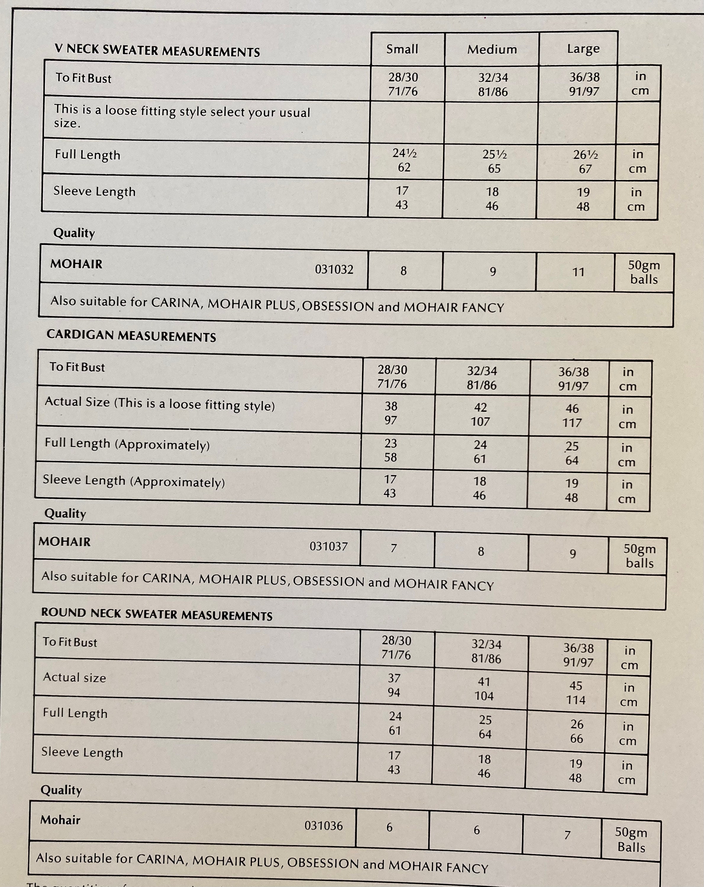 Ladies Mohair Sweaters, Jumpers and Cardigan. 3 Styles to Knit in Sizes ...