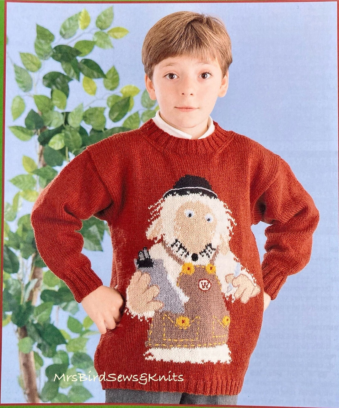 The Wombles Sweater Knitting Pattern for Child Jumper Pullover to Fit ...