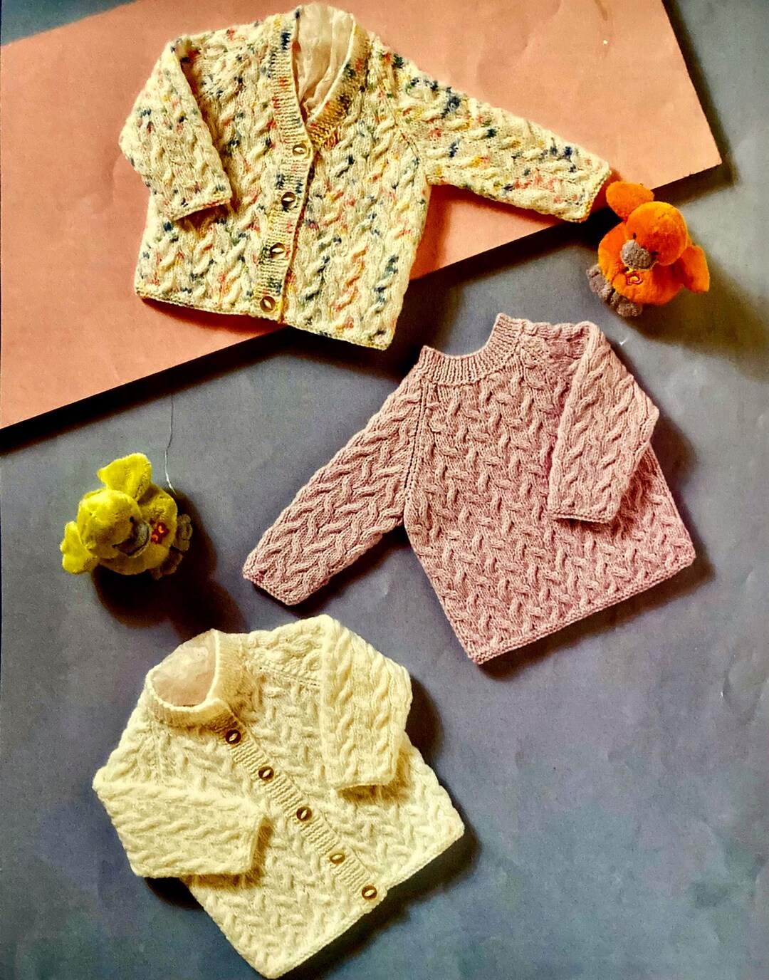 Baby Sweater & Cardigan Knitting Pattern, Double Knit, Premature to 22 ...