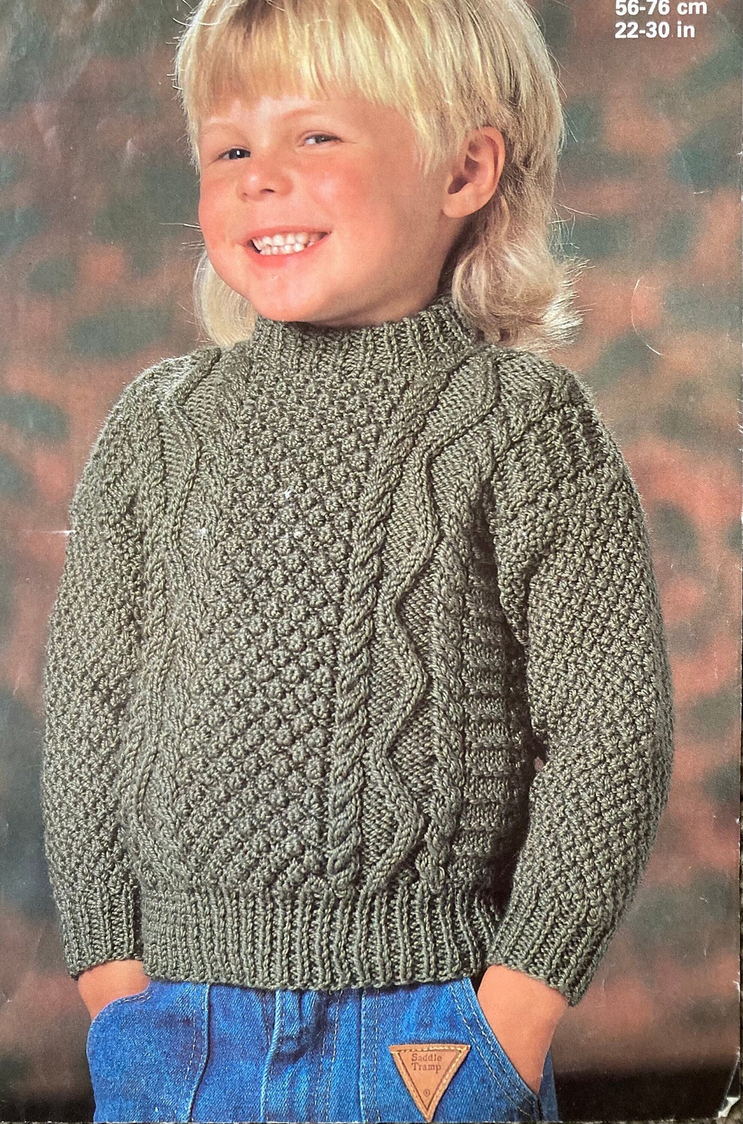 Classic Style Sweater, Jumper to Knit Using ARAN Yarn in Sizes 22-30 ...