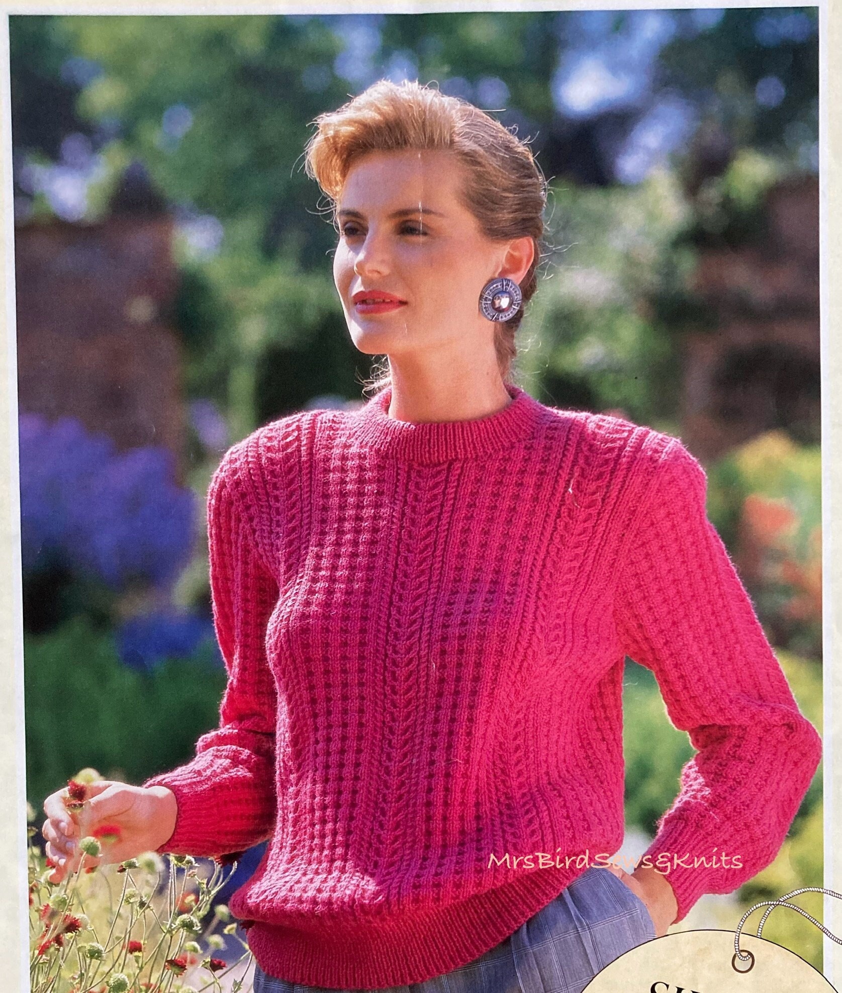 Double Knit Sweater With Pattern. Sizes 30-40 Inch. Vintage PDF ...