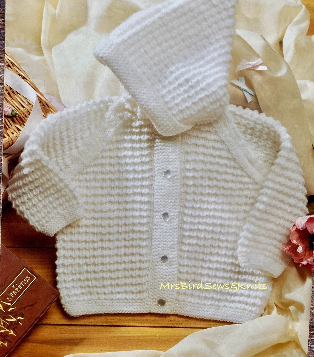 Baby Hooded Jacket Knitting Pattern: Double Knit Yarn, Sizes 18-22 ...