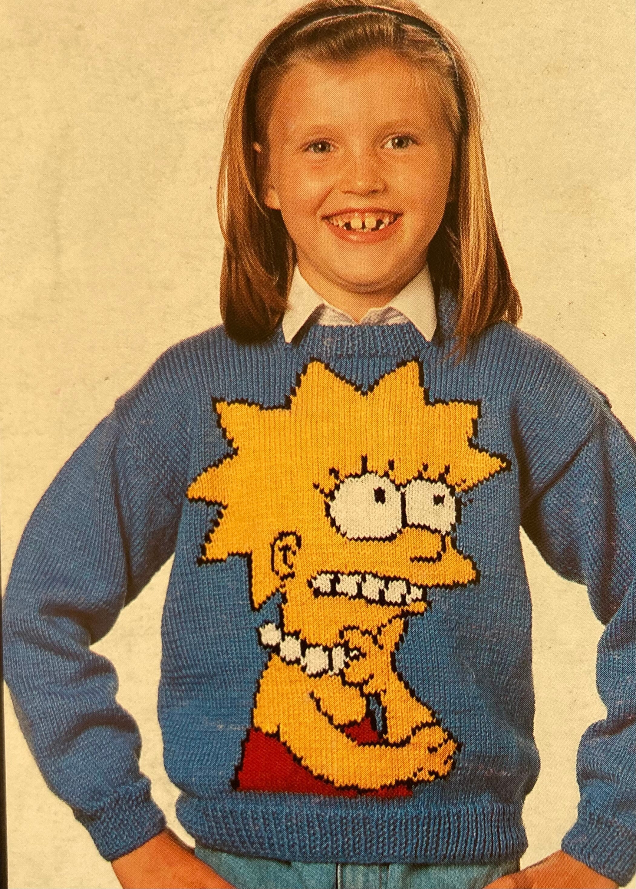Lisa Simpson Double Knit Sweater Jumper to Knit in Adult & Child Sizes ...