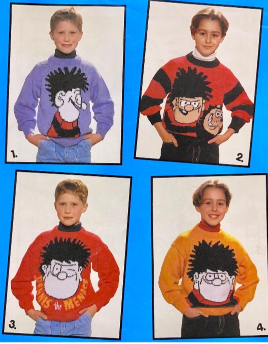 Vintage Dennis the Menace Knitting Pattern: Child & Adult Sweaters (PDF ...