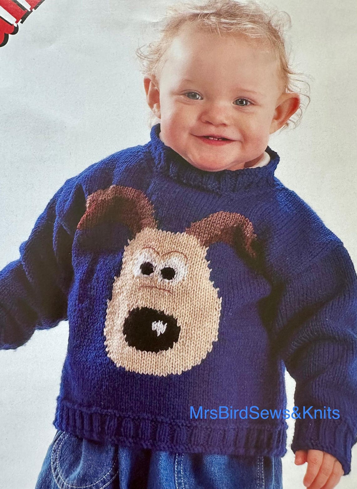 Vintage Gromit Sweater Knitting Pattern Child S Double Knit Jumper
