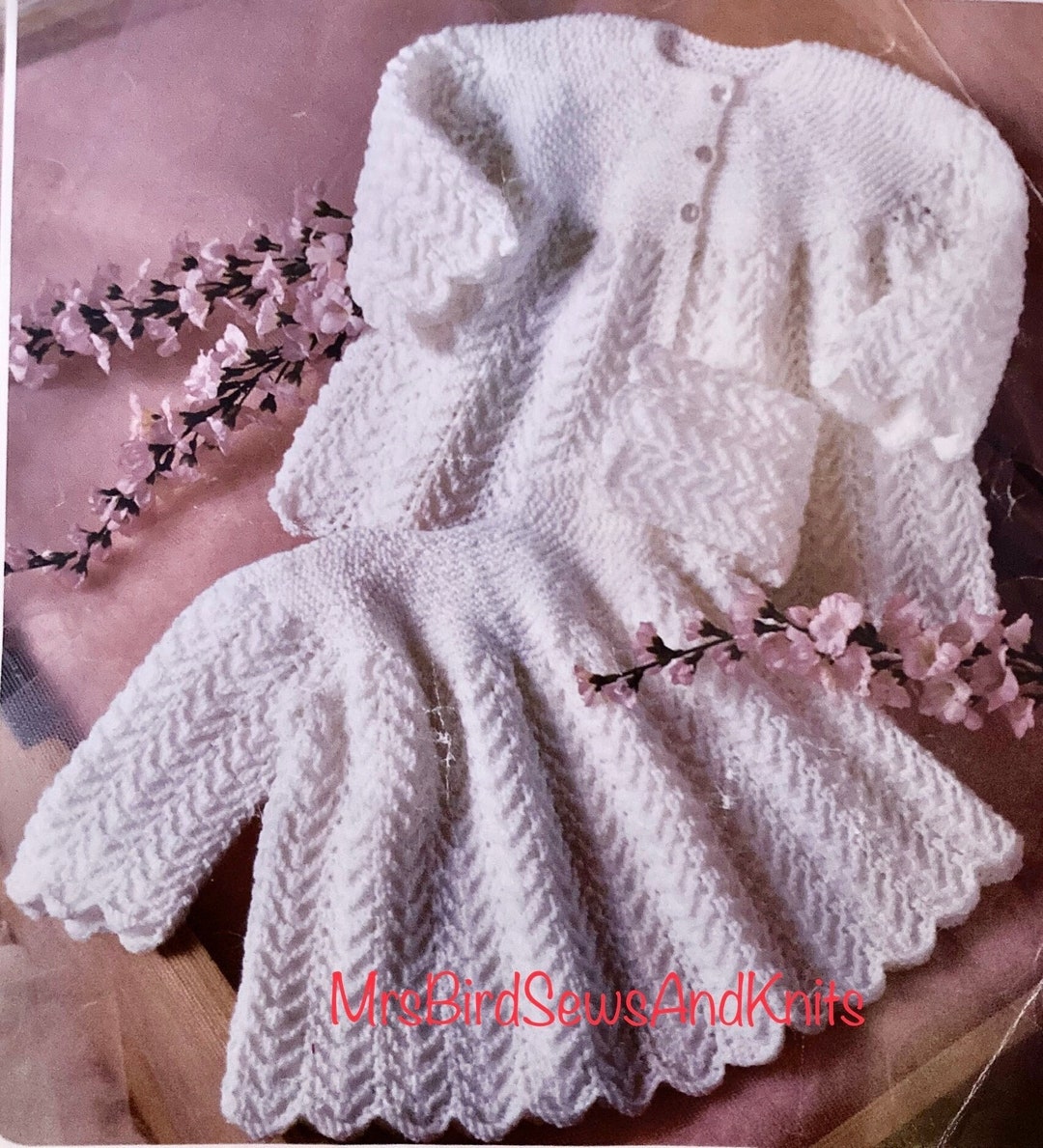 Knit Baby Dress and Coat Pattern, Sizes 16-20 Inch (instant Download ...
