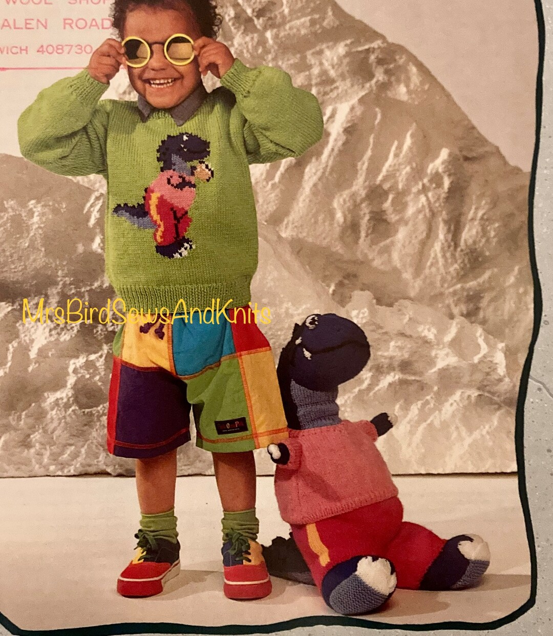 Vintage Dinosaur Knit Sweater Pattern: Matching Toy (PDF Download) - Etsy