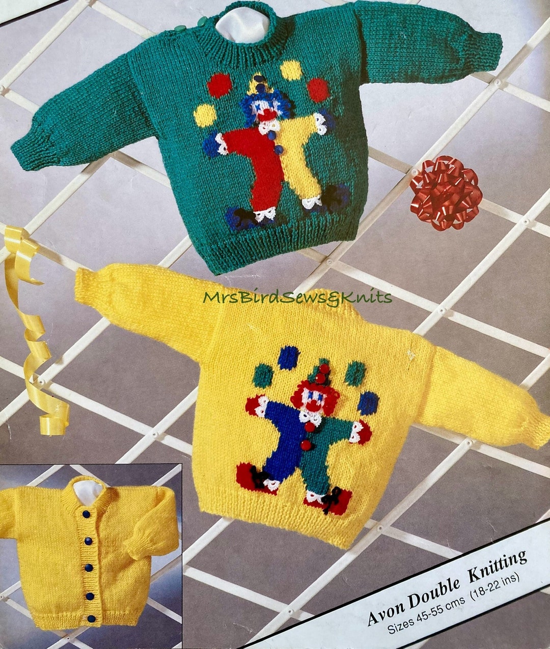 Juggling Circus Clowns Cardigan and Jumper Sweater to Knit in Double ...