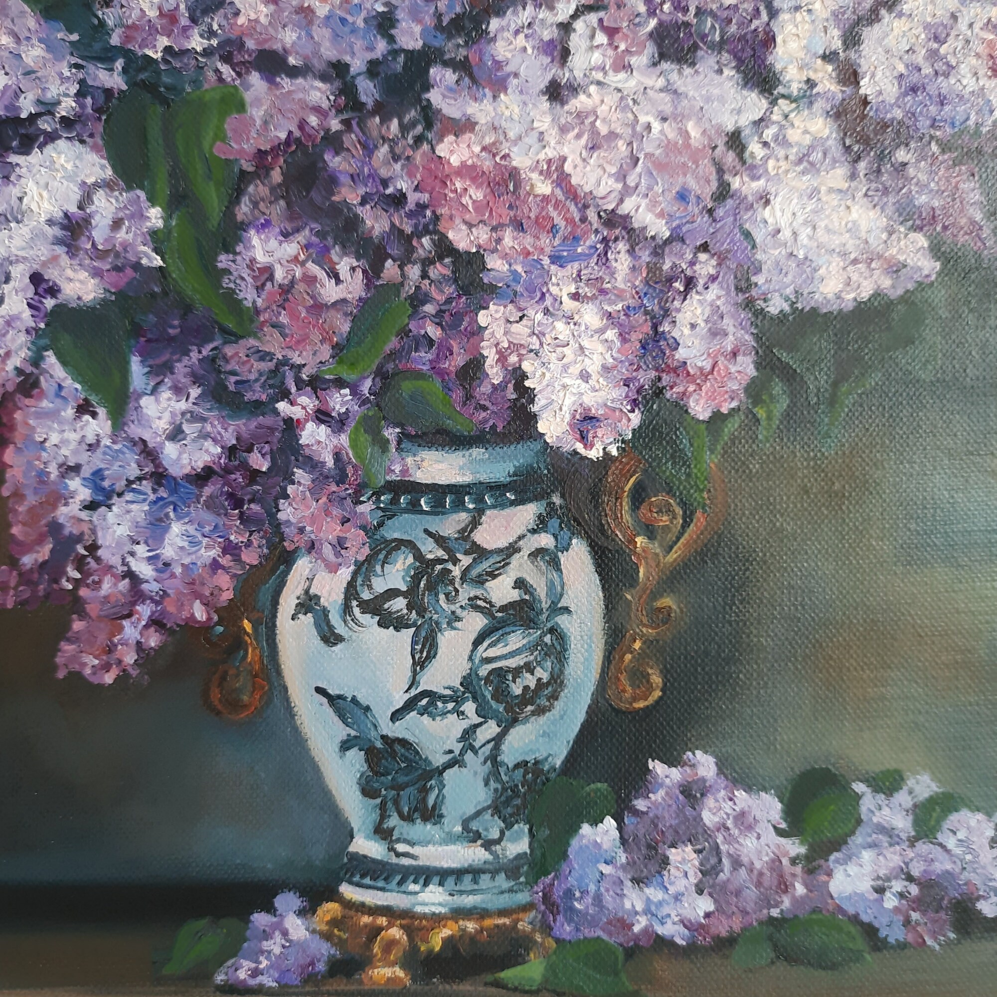 Oil painting Still life lilac Lilac vase Lilac flowers Lilac | Etsy